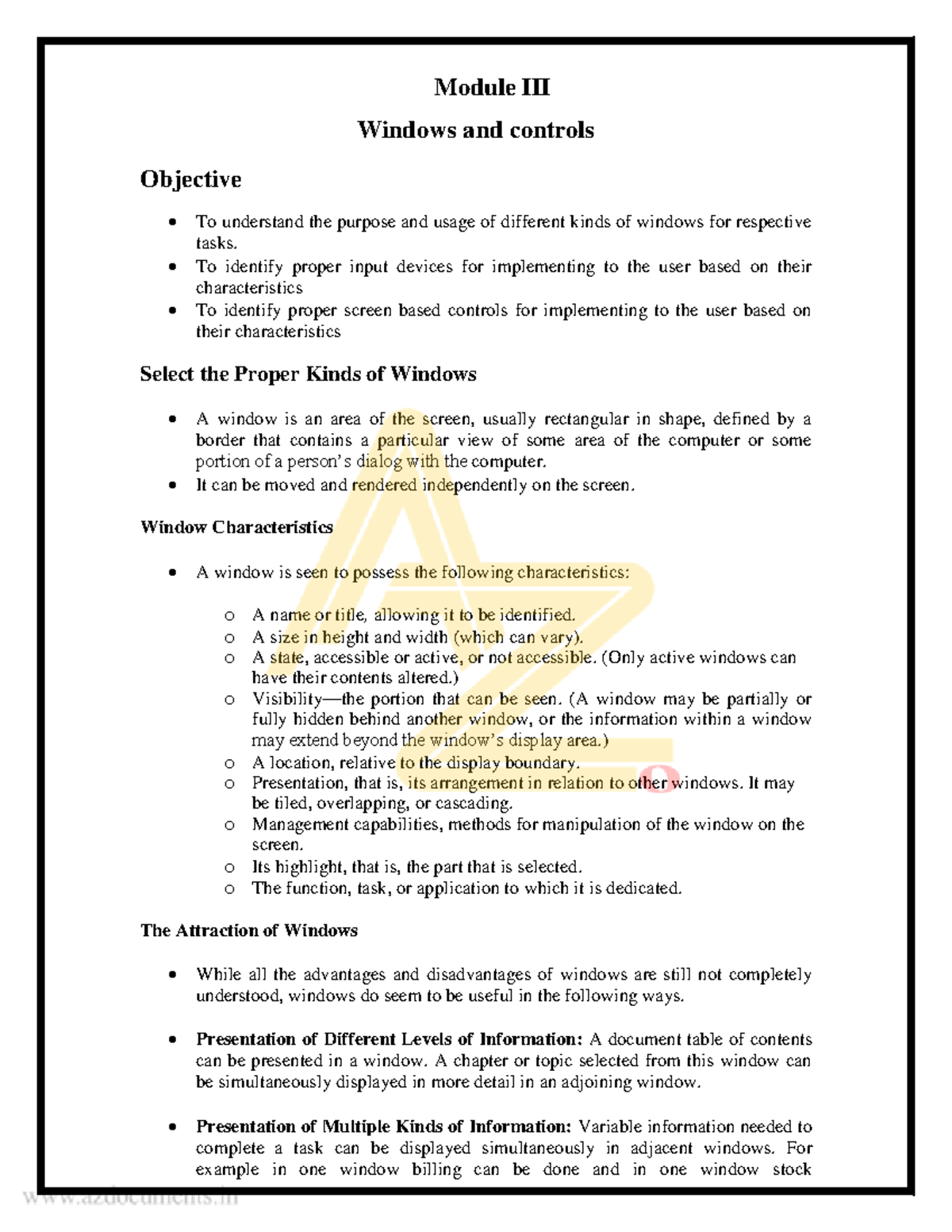 UID Mod3@Az Documents - Summary Bachelor of Engineering - Module III ...