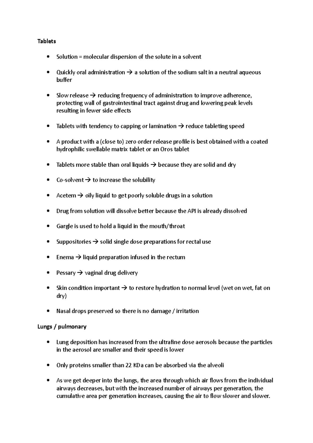 Important Points Summary for Exam - PTB1 - Studeersnel