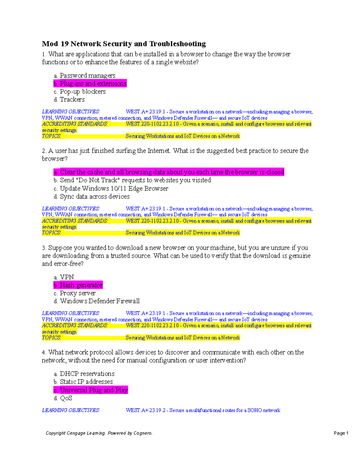 Securing Workstations and IoT Devices: WEST.A+.23.19.1 Study Guide - Mod 19 Network Security and ...