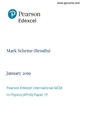Jun 2020 MS - Paper 1P Edexcel Physics Igcse - Mark Scheme (Results ...