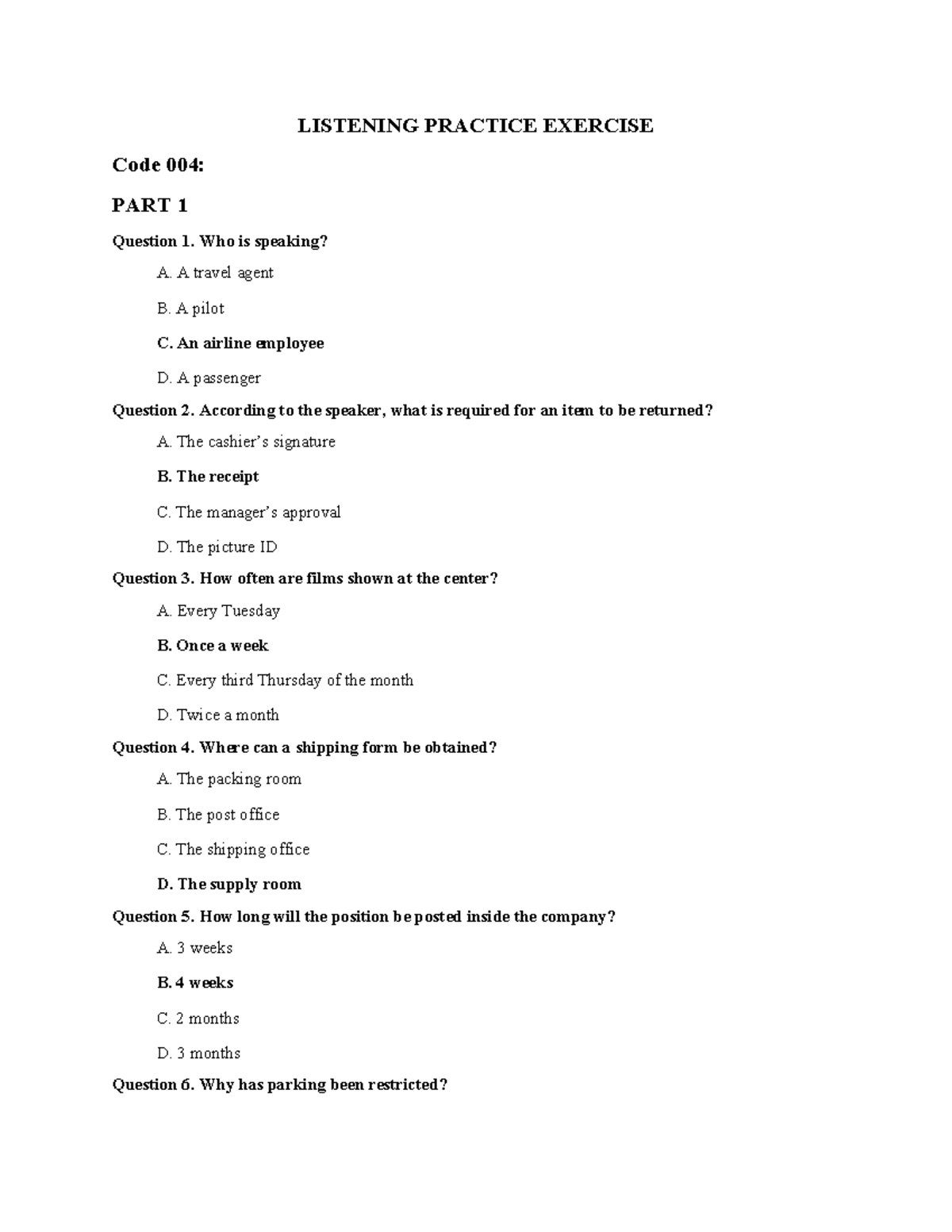 Vstep Listening Test 4-5 - English B1.4 Practice Exercises - Studocu