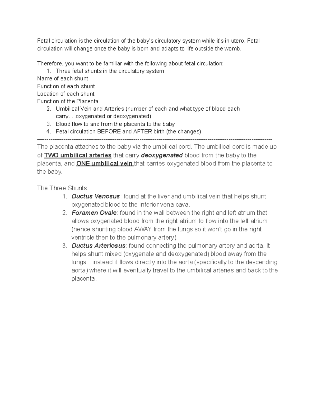 Fetal Circulation Review - Fetal circulation is the circulation of the ...