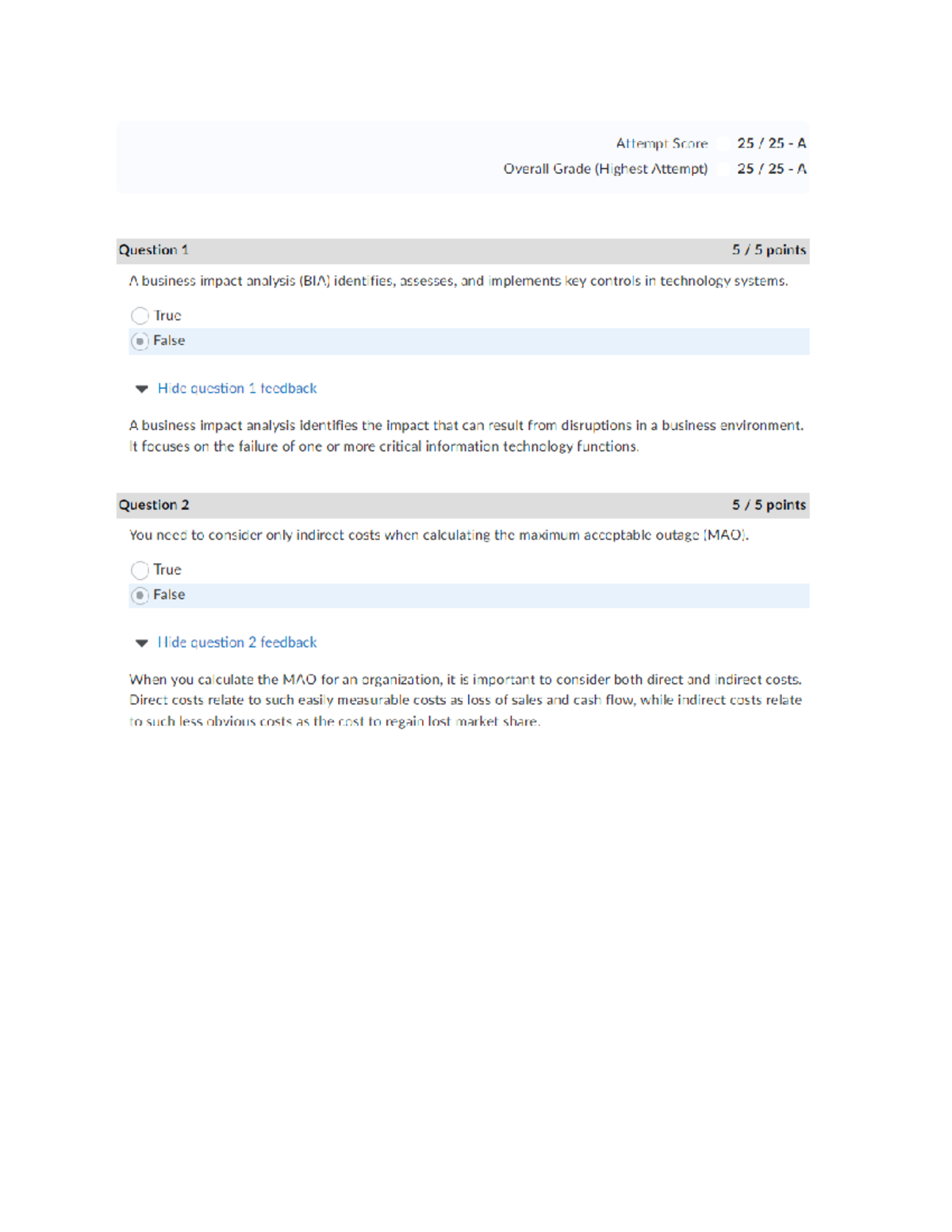 Module 7 - Quiz 7-1: Assessment and Learning Outcomes - Studocu