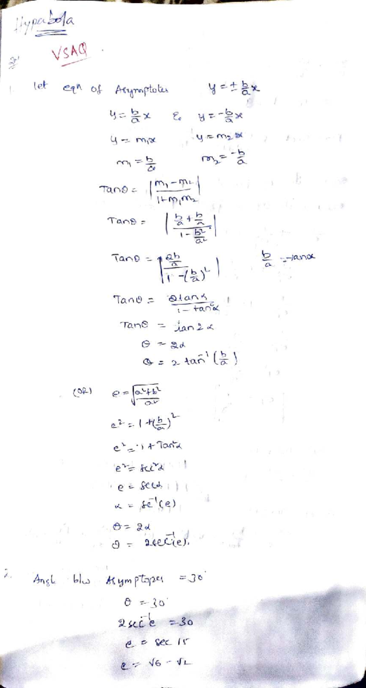 Hyperbola - 2a Sums Analysis and Equations - Studocu
