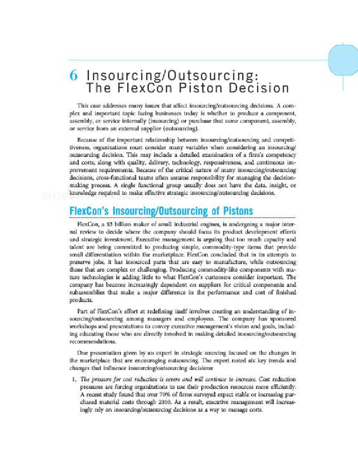 Module 8: The FlexCon Piston Decision Case Study Analysis - Studocu