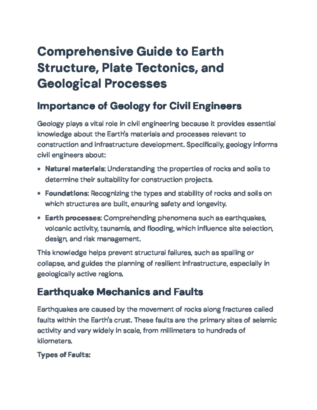 Comprehensive Guide to Earth Structure & Plate Tectonics for Engineers ...
