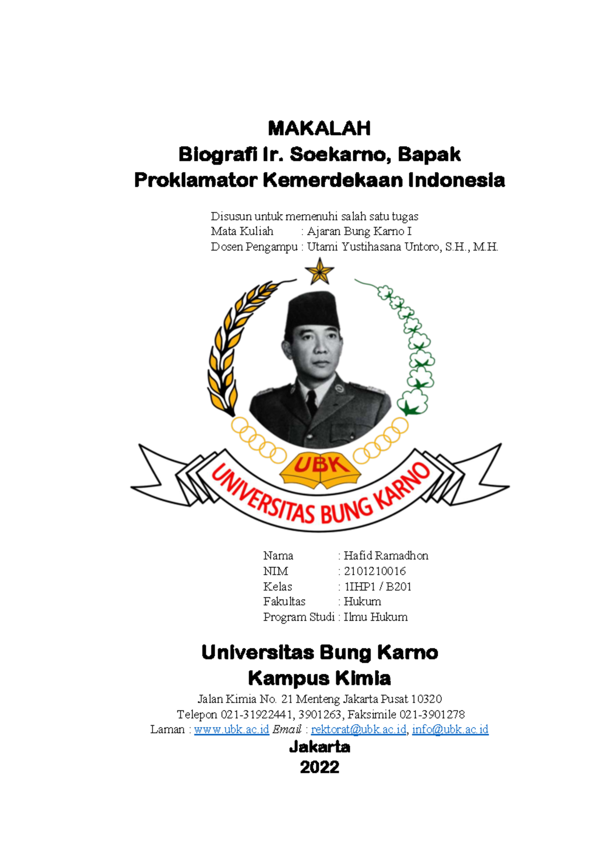 Makalah Biografi Ir. Soekarno: Bapak Proklamator Kemerdekaan Indonesia ...