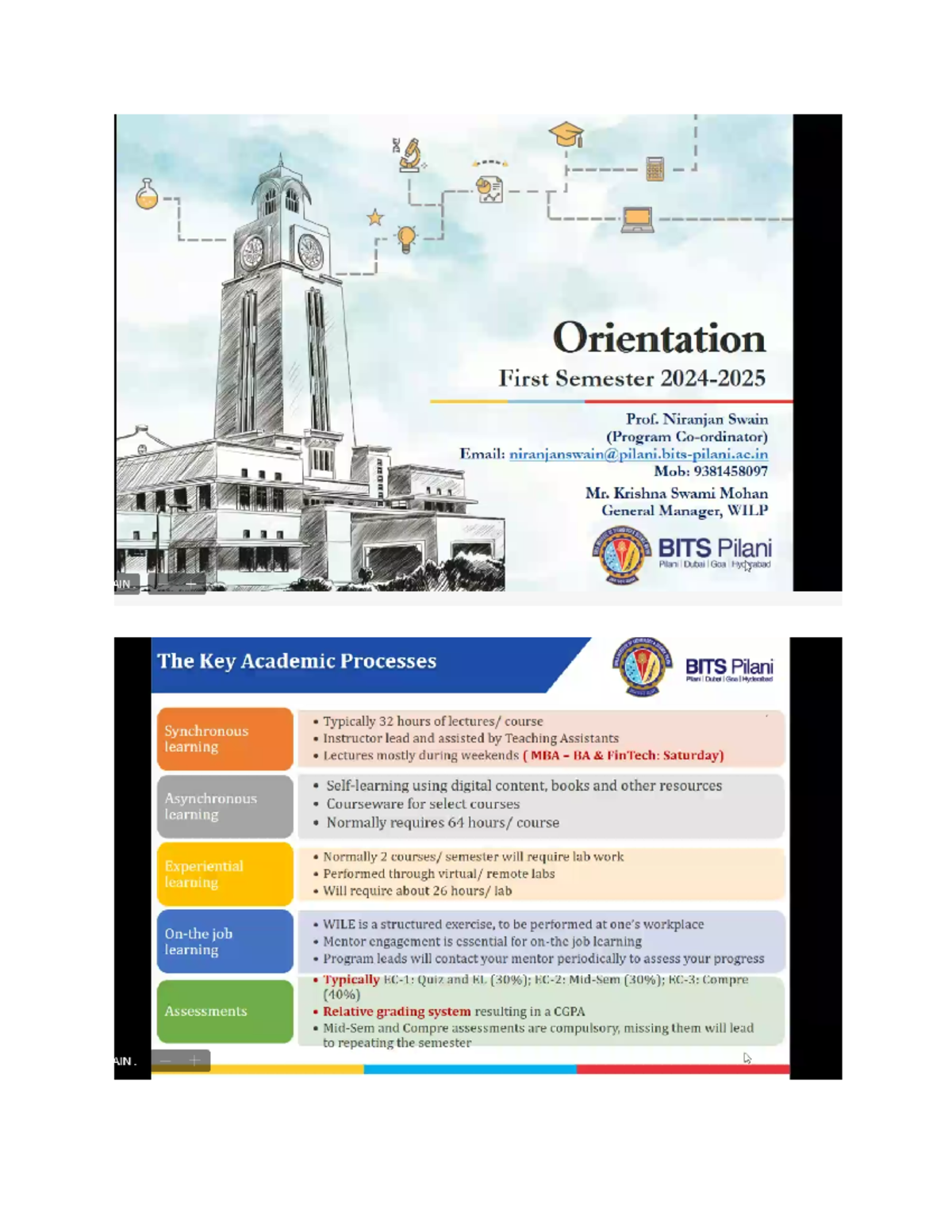 BITS- WILP General Orientation Session Cluster MBA in BA & FT - 19 Nov ...