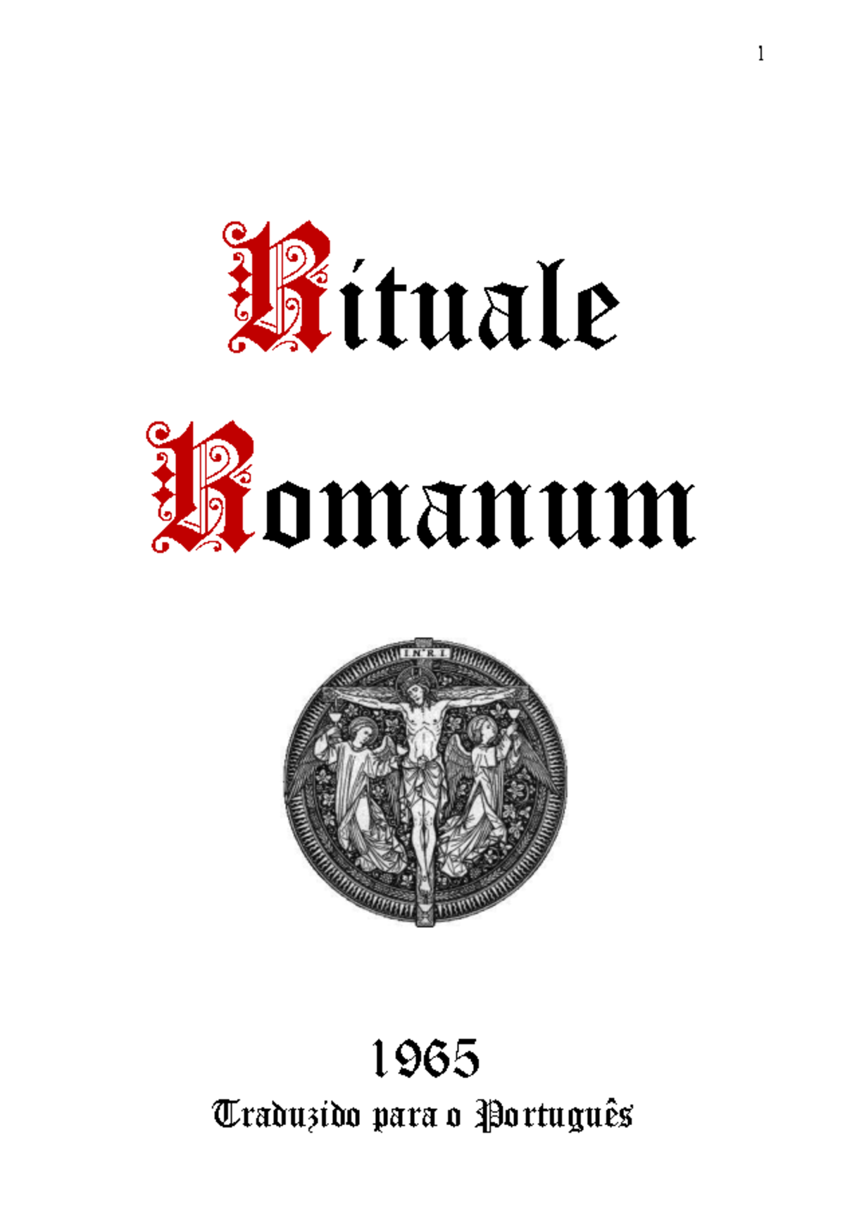 Rituale Romanum: Tradução do Ritual Católico de 1965 - Studocu