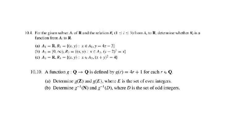 Mathematical Proofs HW 4: Functions and Their Properties - Studocu