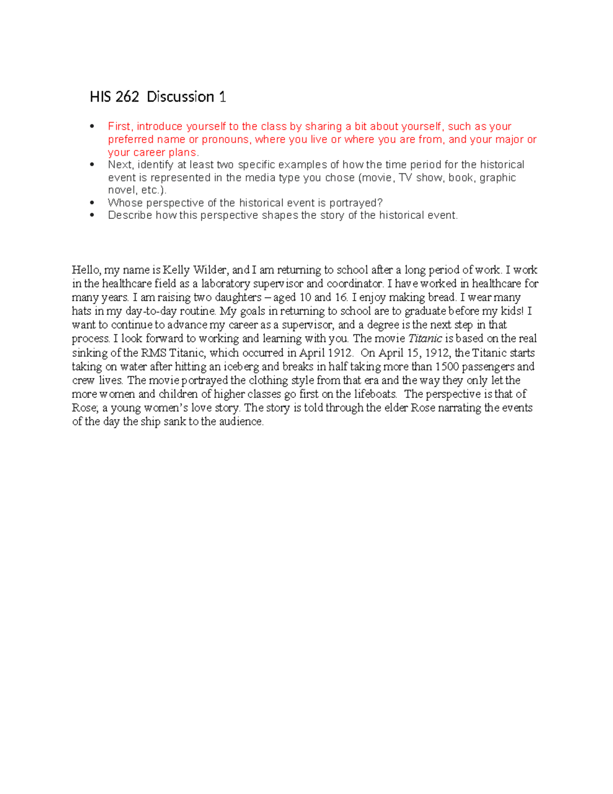 HIS 262 Discussion 1: Analyzing Historical Perspectives in Media - Studocu