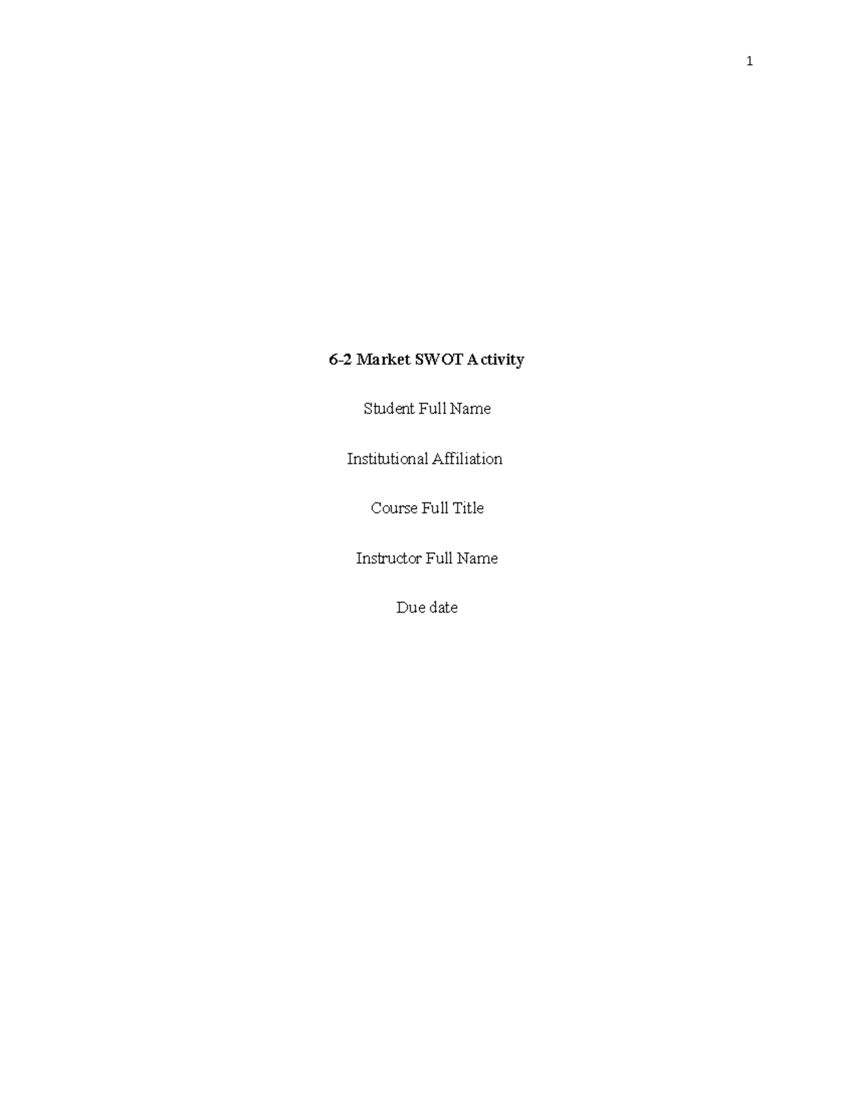 6-2 SWOT Analysis: Understanding Market Strengths, Weaknesses ...