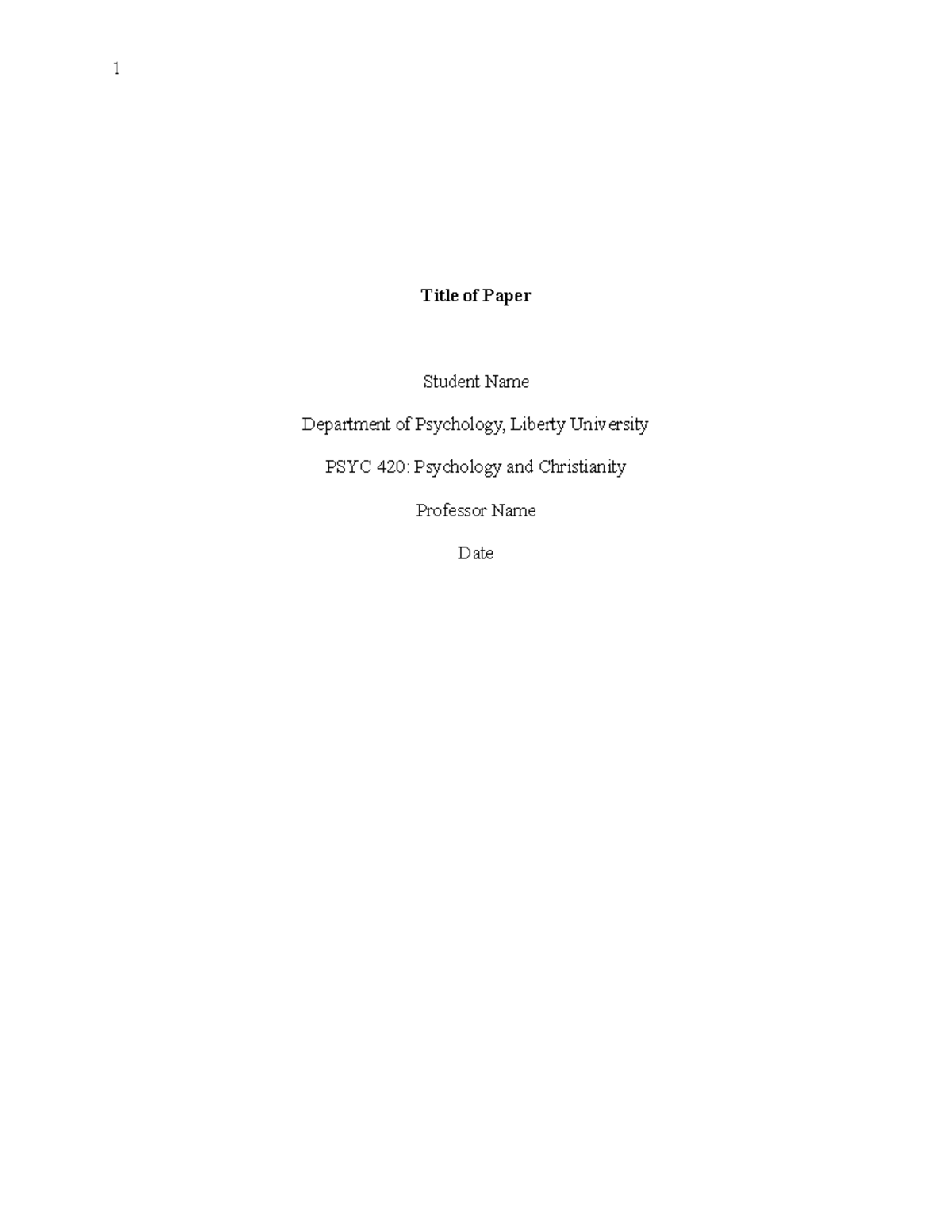 PSYC 420: Essay Template & APA Formatting Instructions - Studocu