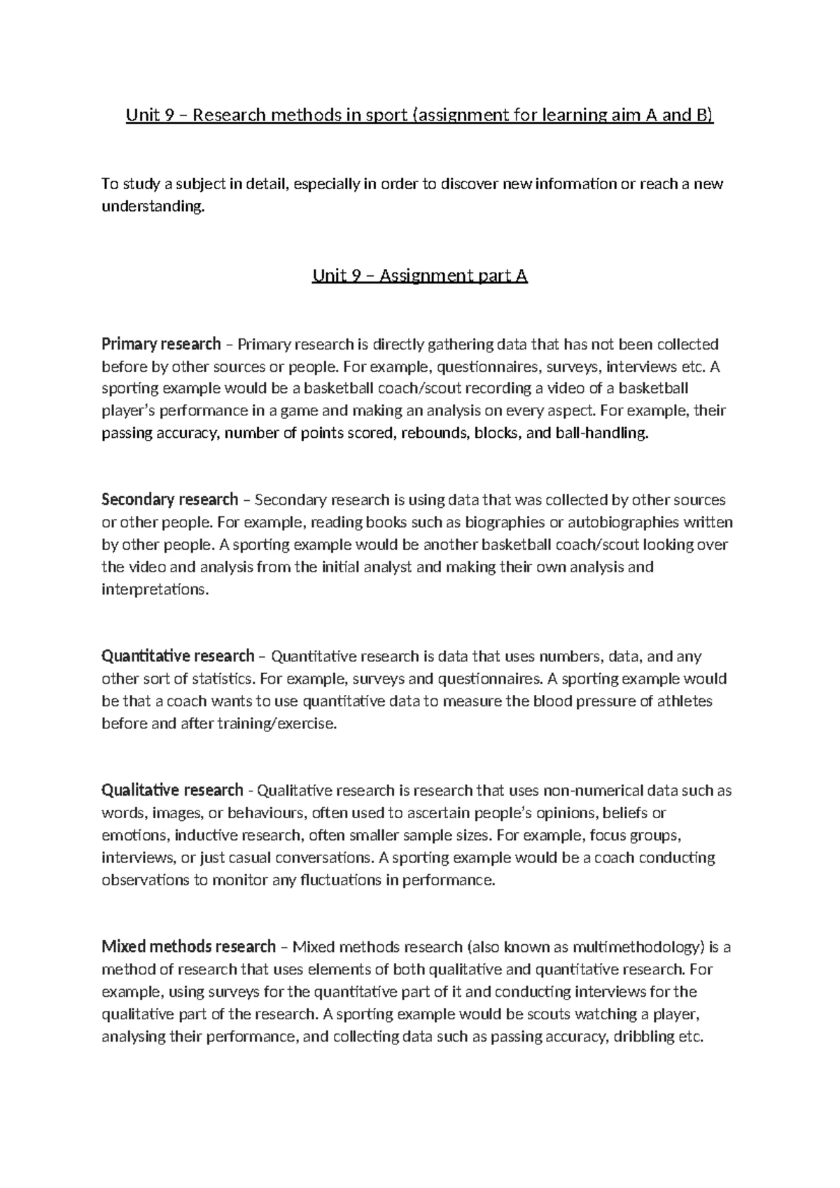 Unit 2 HST Exam Notes - Lifestyle Factors and Health Recommendations ...