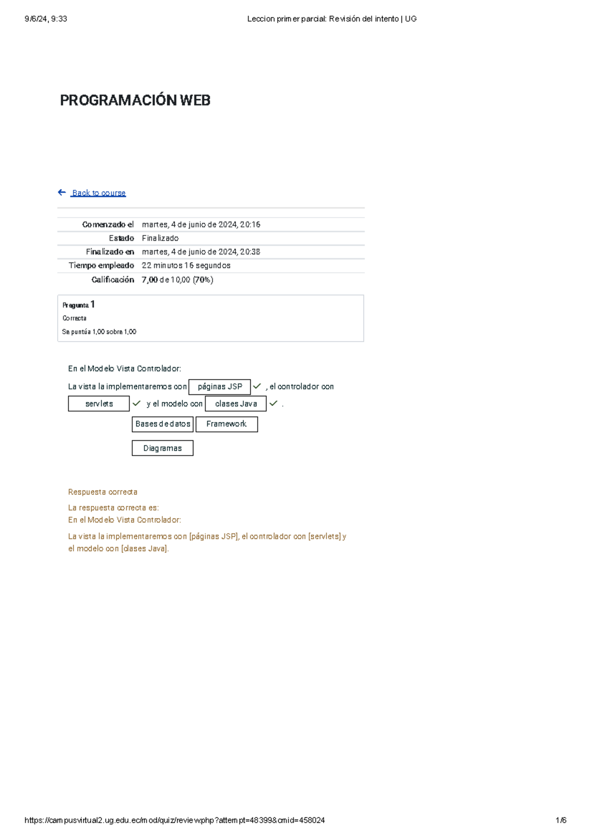 Lección 1: Revisión del Primer Parcial UG (Programación Web) - Studocu