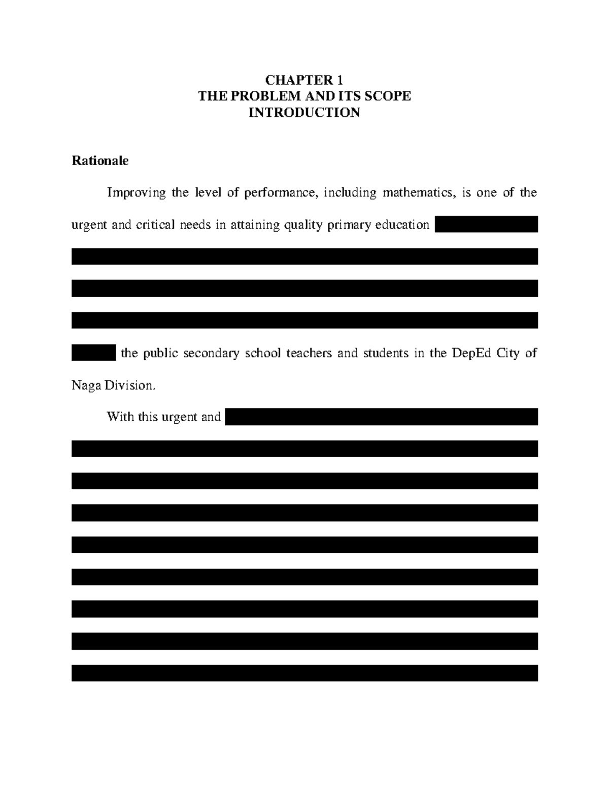 Revised Chapter 1 (Quantitative Research) - Thesis Writing Guide - Studocu