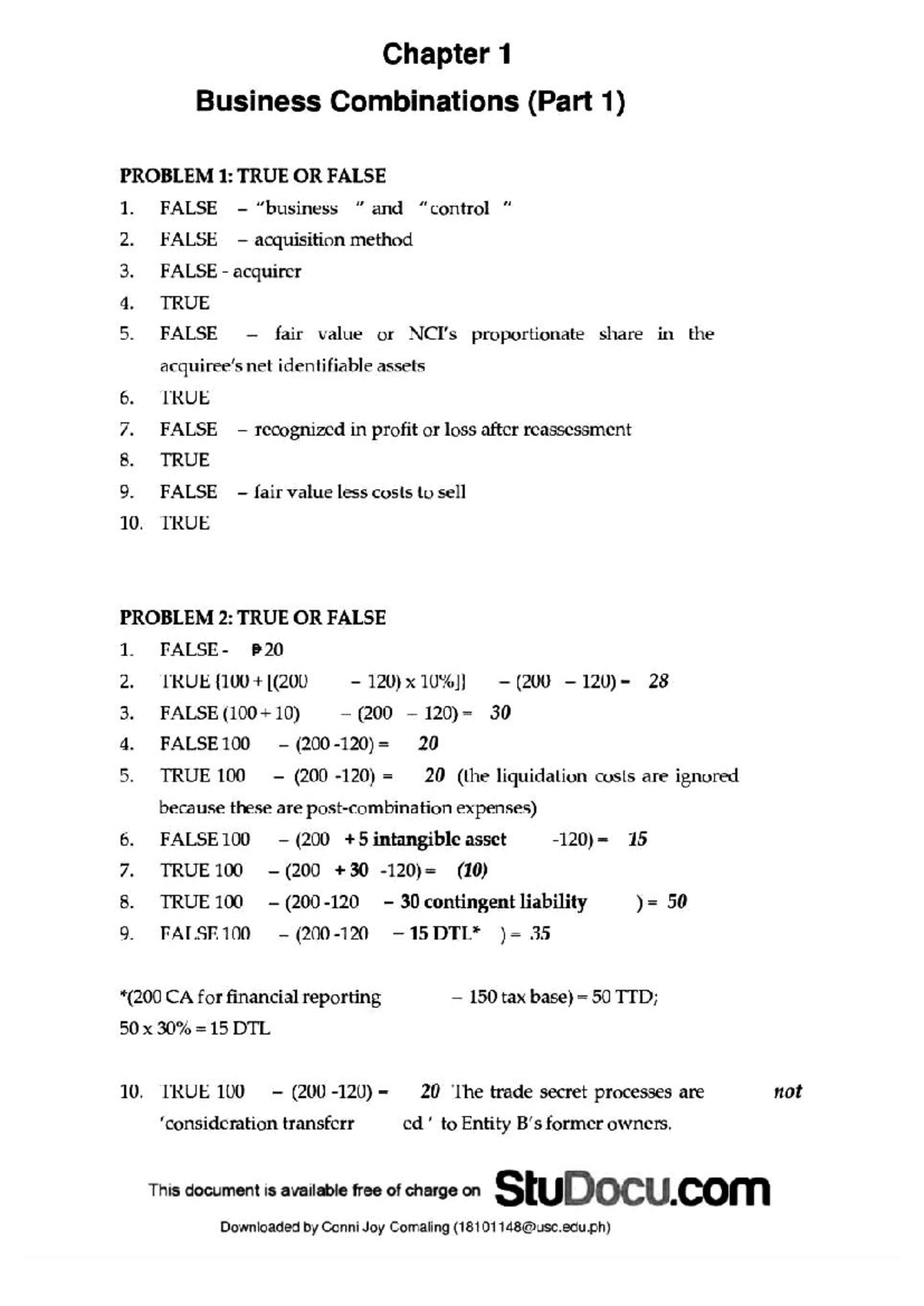 ABC Chapter 1 Answer - Bachelor of Secondary Education- Management ...