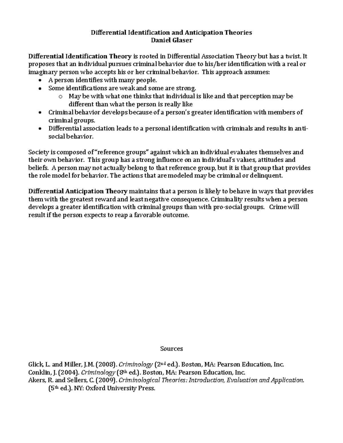 Differential Identification & Anticipation Theories in Criminology ...