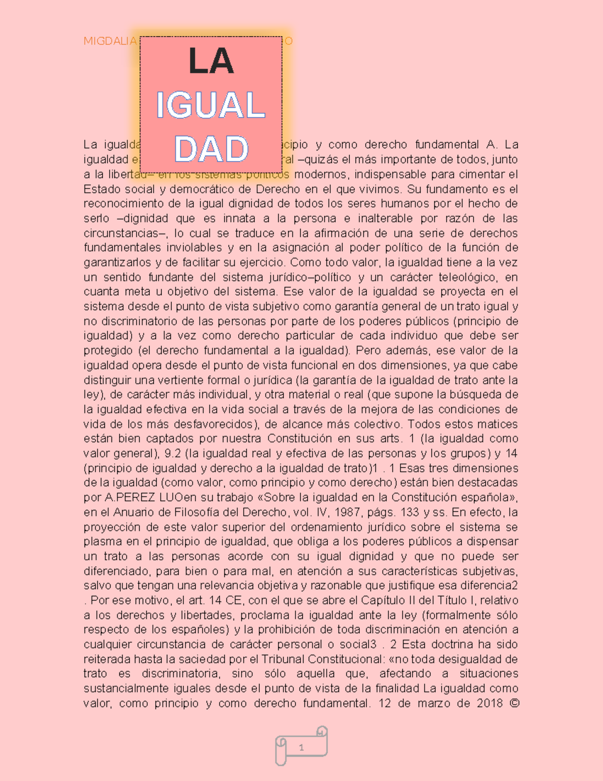 Investigacion DE LA Igualdad CON Modificaciones - 1 MIGDALIA AZUCENA SANTOS FAJARDO La igualdad ...