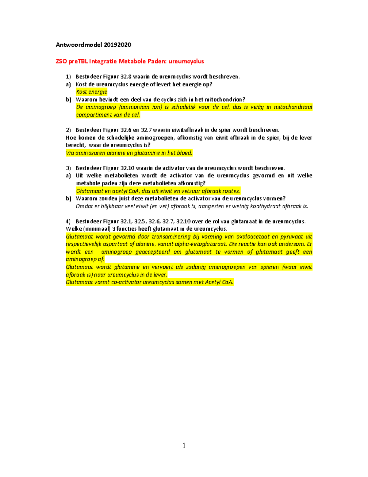 ZSO Antwoordmodel pre-TBL: Integratie Metabole Paden 2019-2020 ...