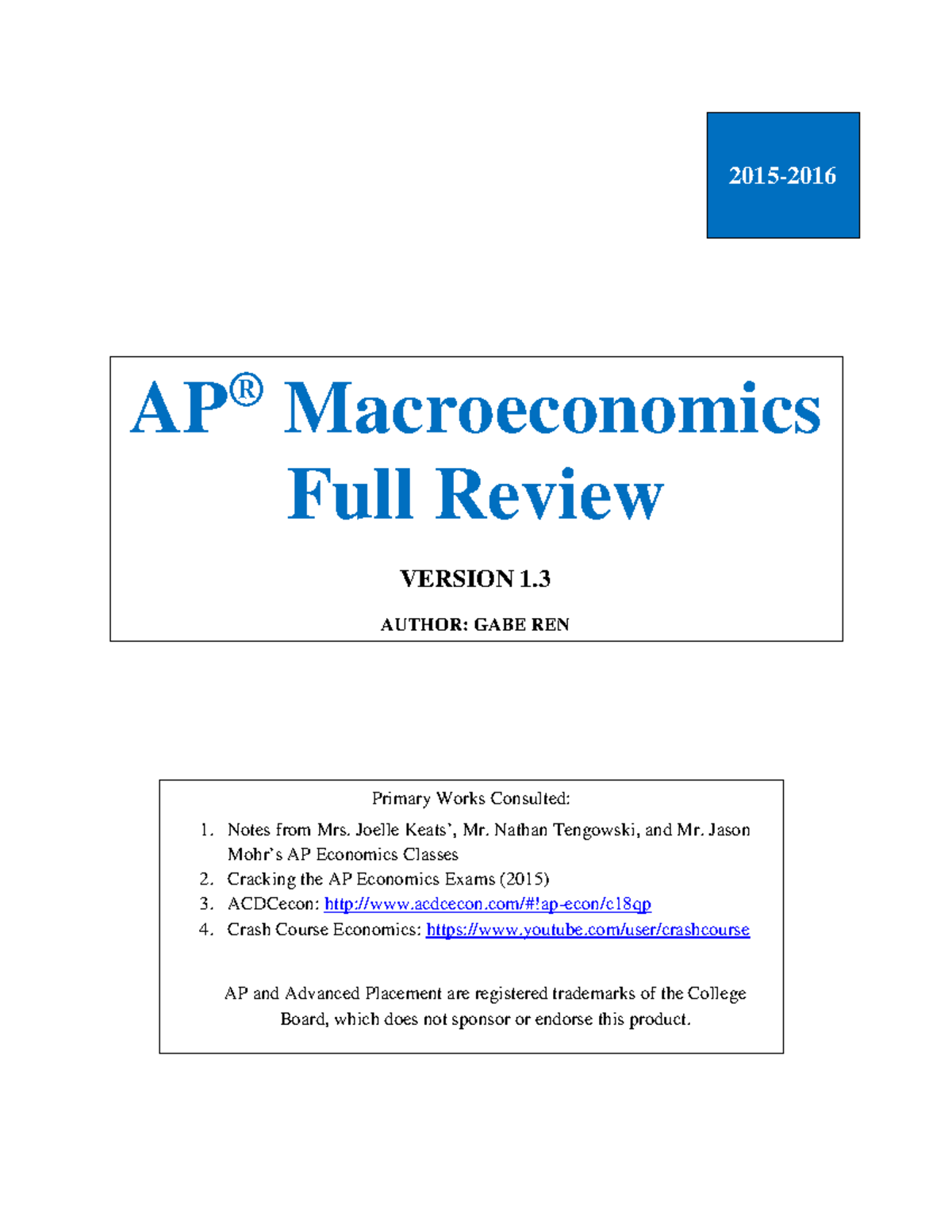 AP Macroeconomics Full Review: Comprehensive Study Guide for Exam Prep ...