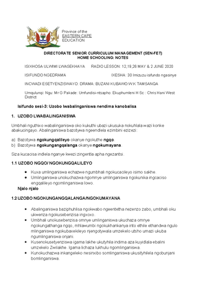 [Solved] Bhala isincoko sombongo quotEsikolweni by Mathlabane M Equot ...