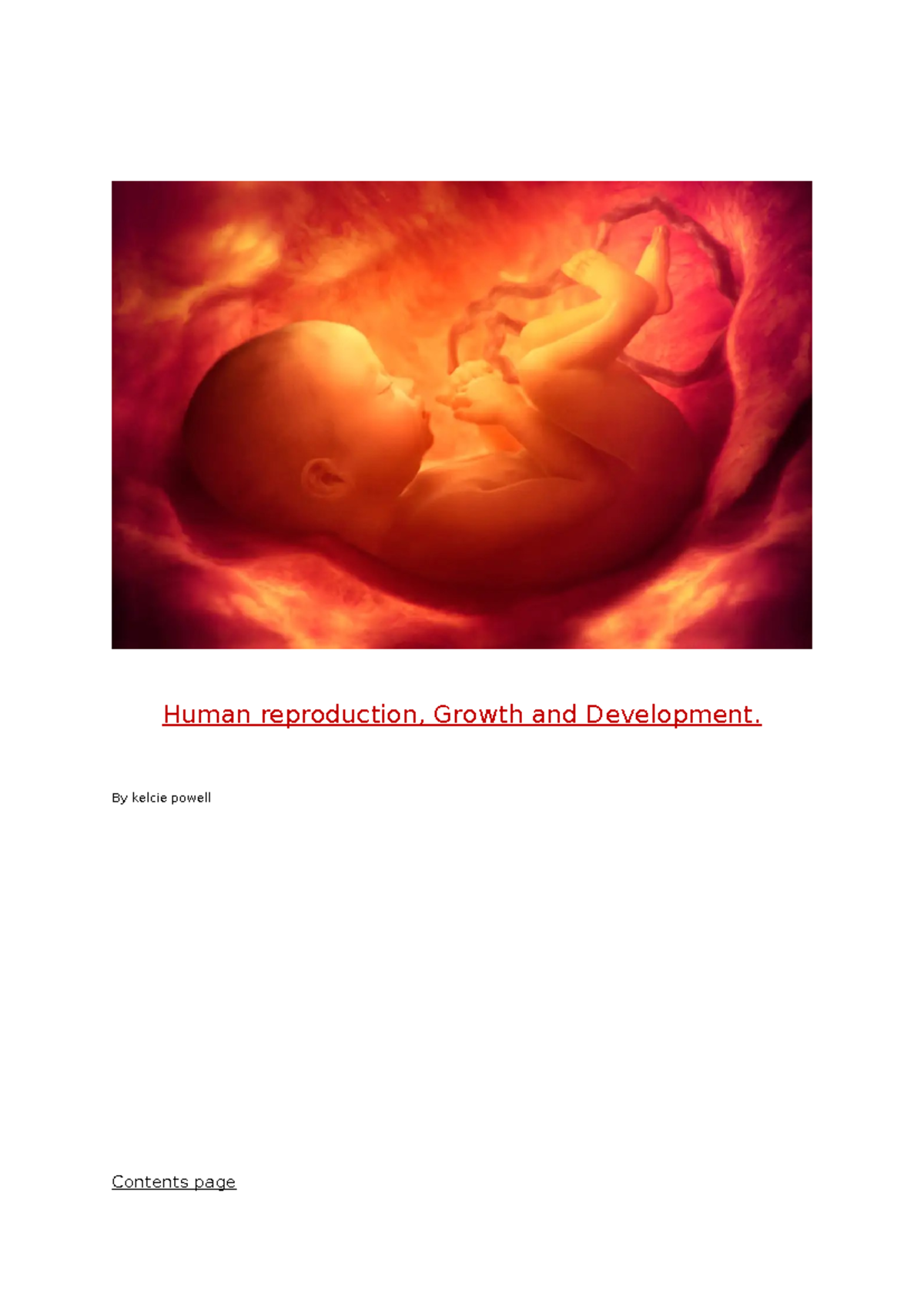 Unit 7 - Human Reproduction, Growth & Development Overview - Studocu