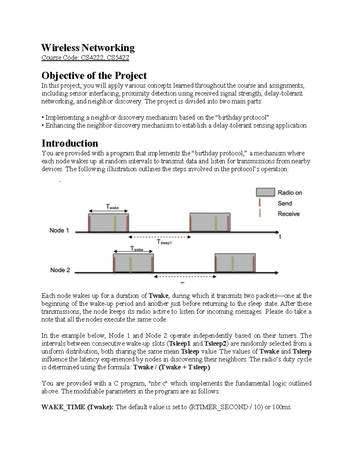 Wireless Networking Project: CS5422 - Neighbor Discovery Mechanism ...