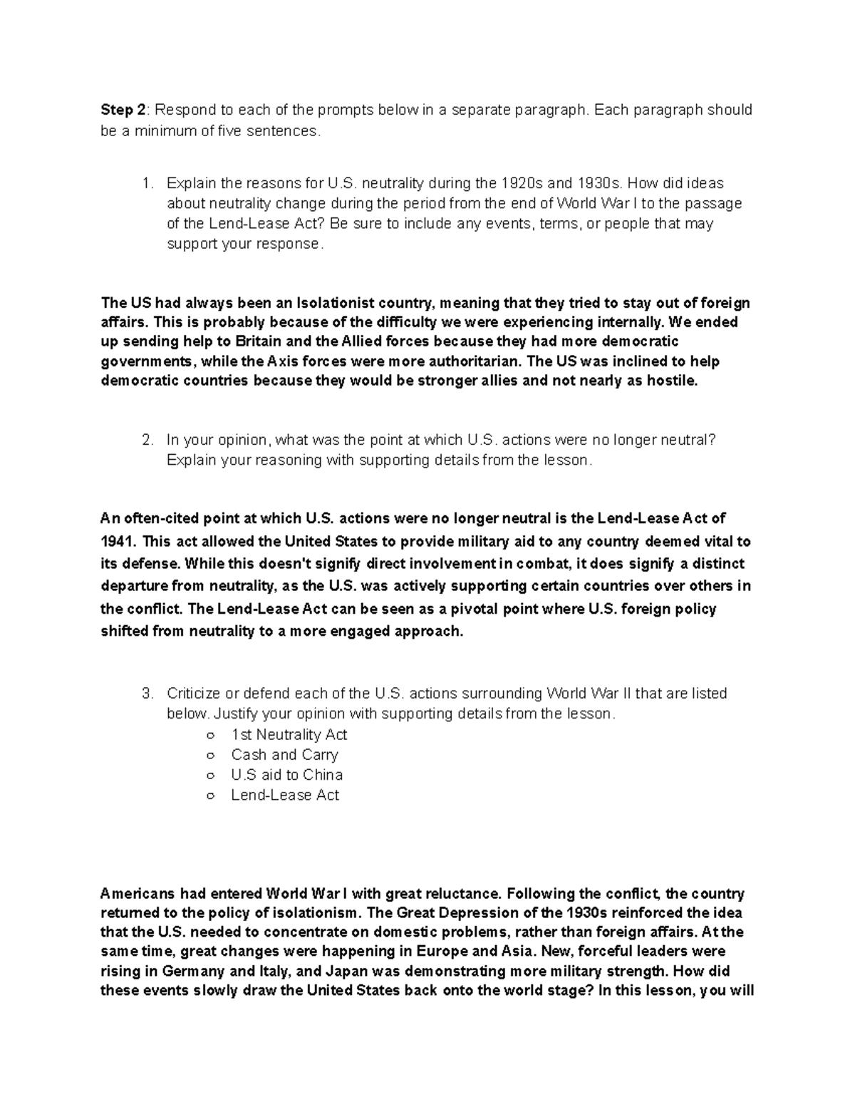 5.1 The Shift from Isolationism to Engagement: U.S. Neutrality in WWII ...