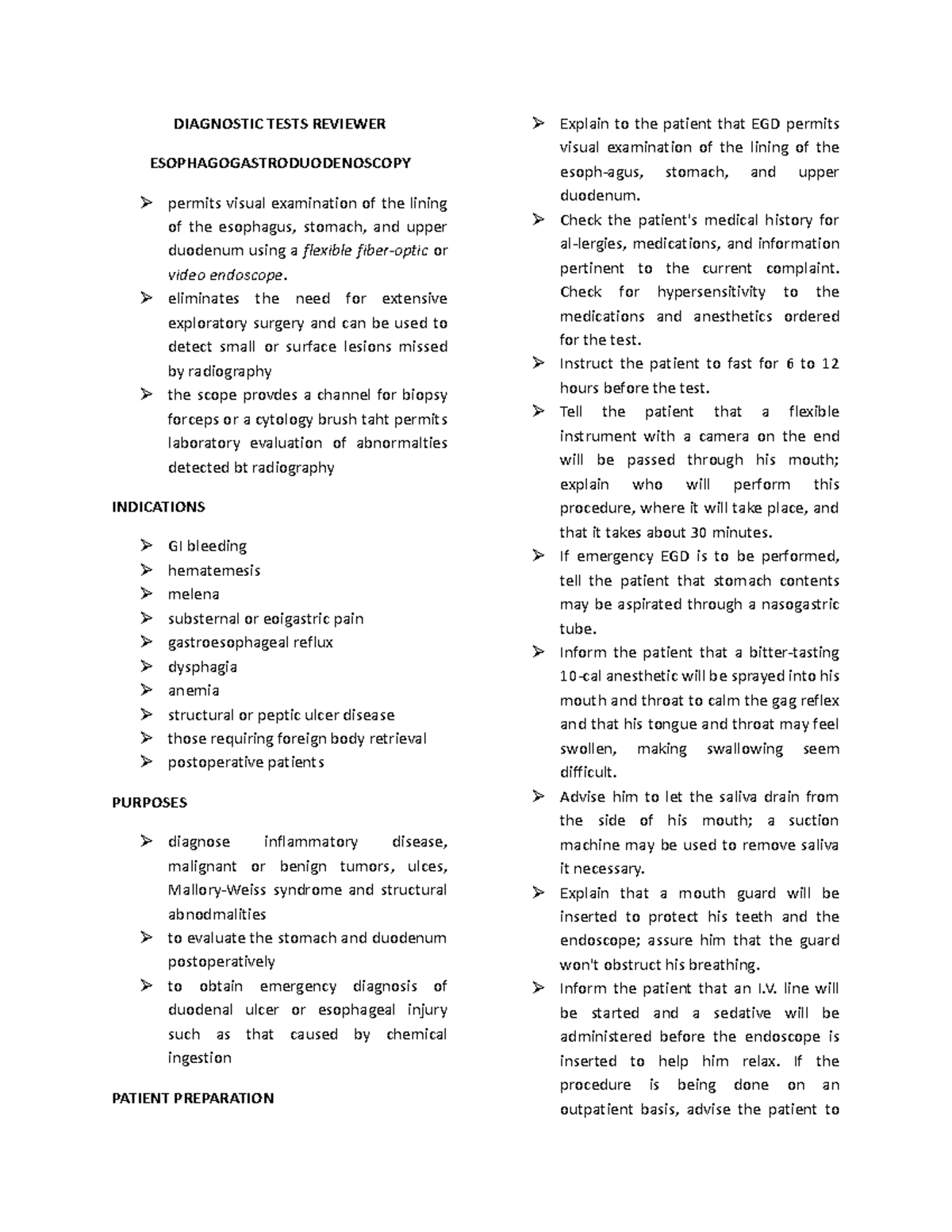 EGD, ERCP & PTC Diagnostic Tests: Comprehensive Review Guide - Studocu