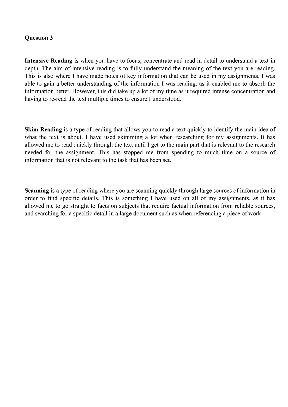 Unit 16 - Question 3: Intensive, Skim, and Scan Reading Techniques ...
