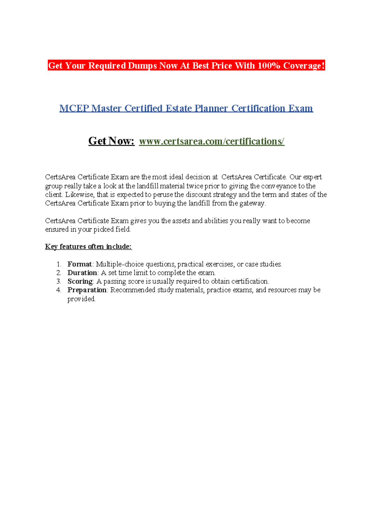 MCEP Master Certified Estate Planner Certification Exam - Get Your ...