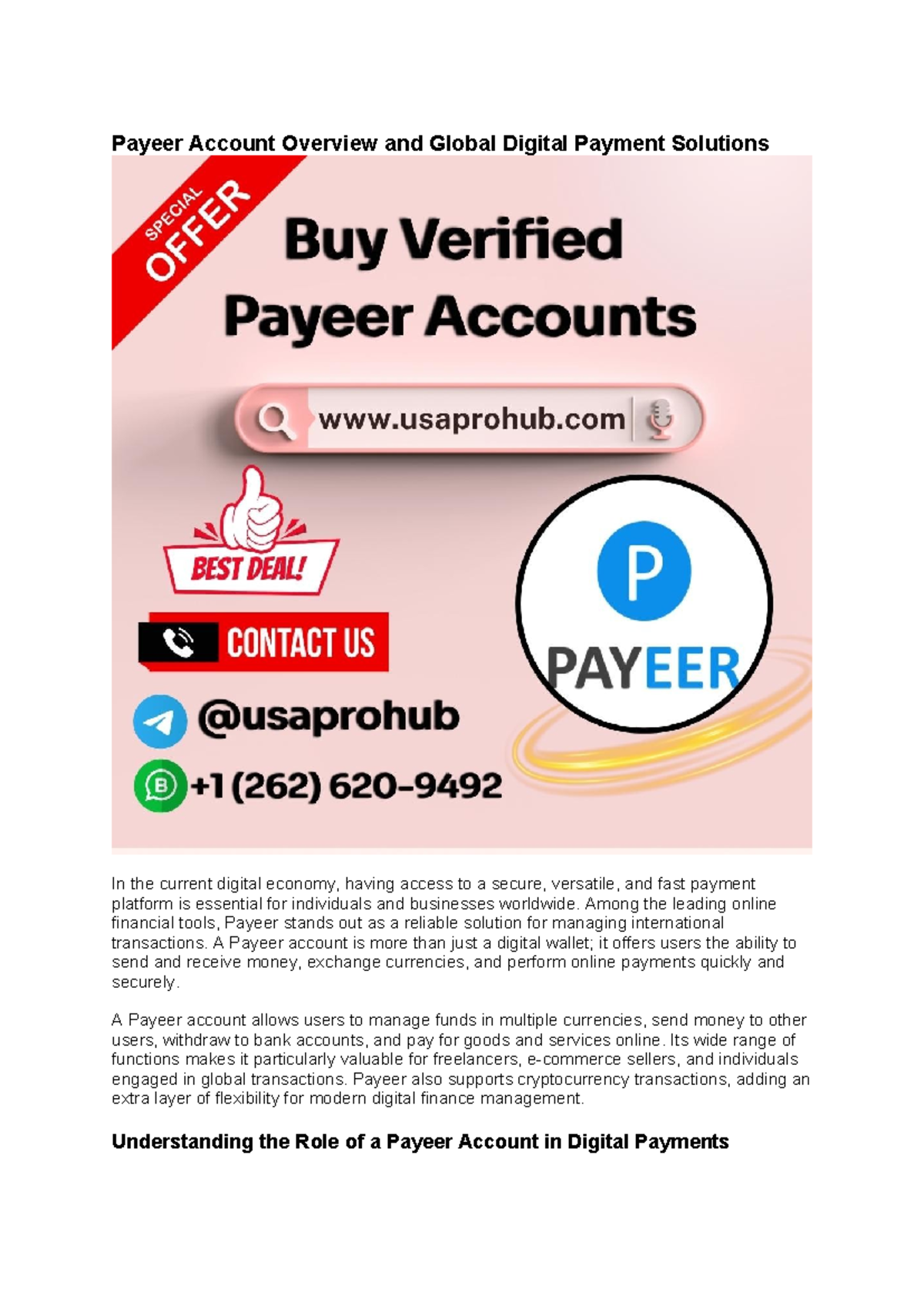 Payeer Account Insights: Global Digital Payment Solutions Overview ...