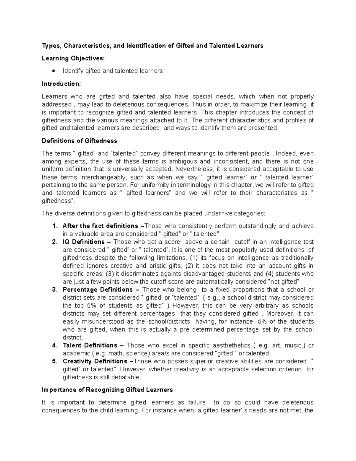 Types, Characteristics, and Identification of Gifted and Talented ...
