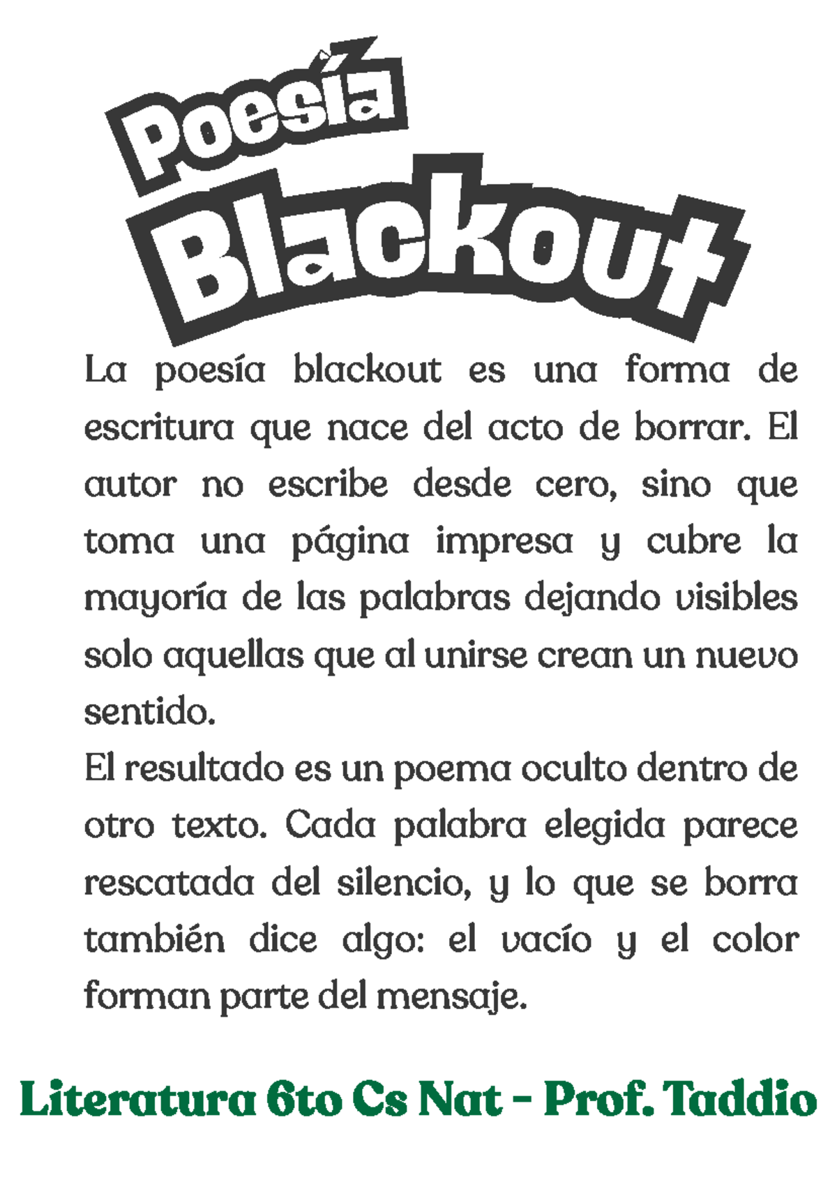Poesía Black OUT - SASDASDASDASD - La poesía blackout es una forma de ...