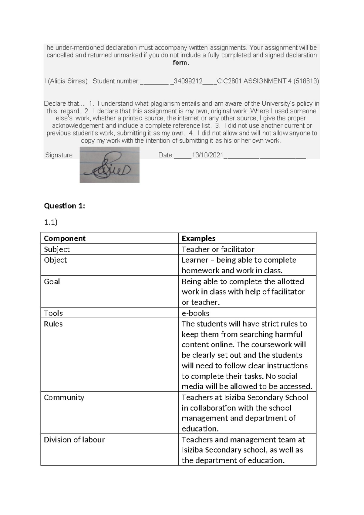 CIC2601 Assignment 4: Guidelines and BYOD Implementation Issues - Studocu