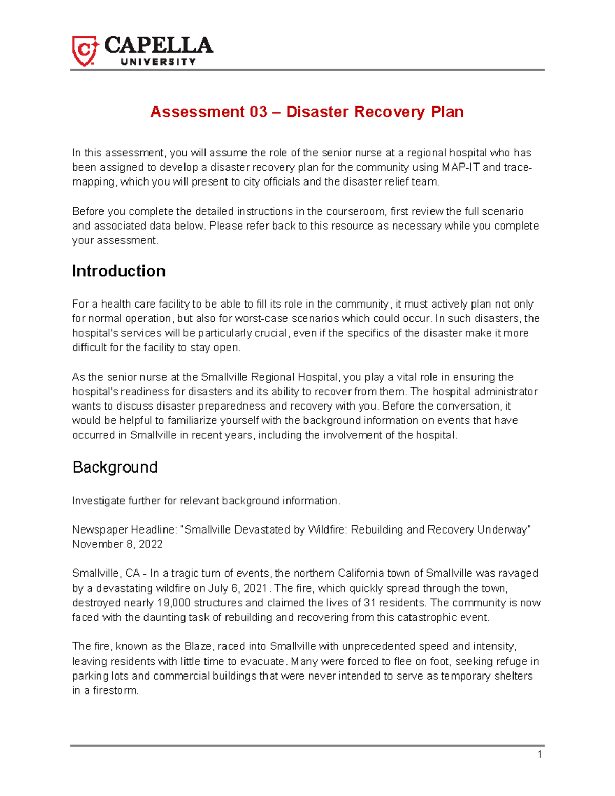 NURS-FPX4060 Assessment 03: Disaster Recovery Plan Presentation - Studocu