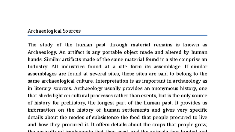 Archaeological Sources: Understanding Human History Through Artifacts ...
