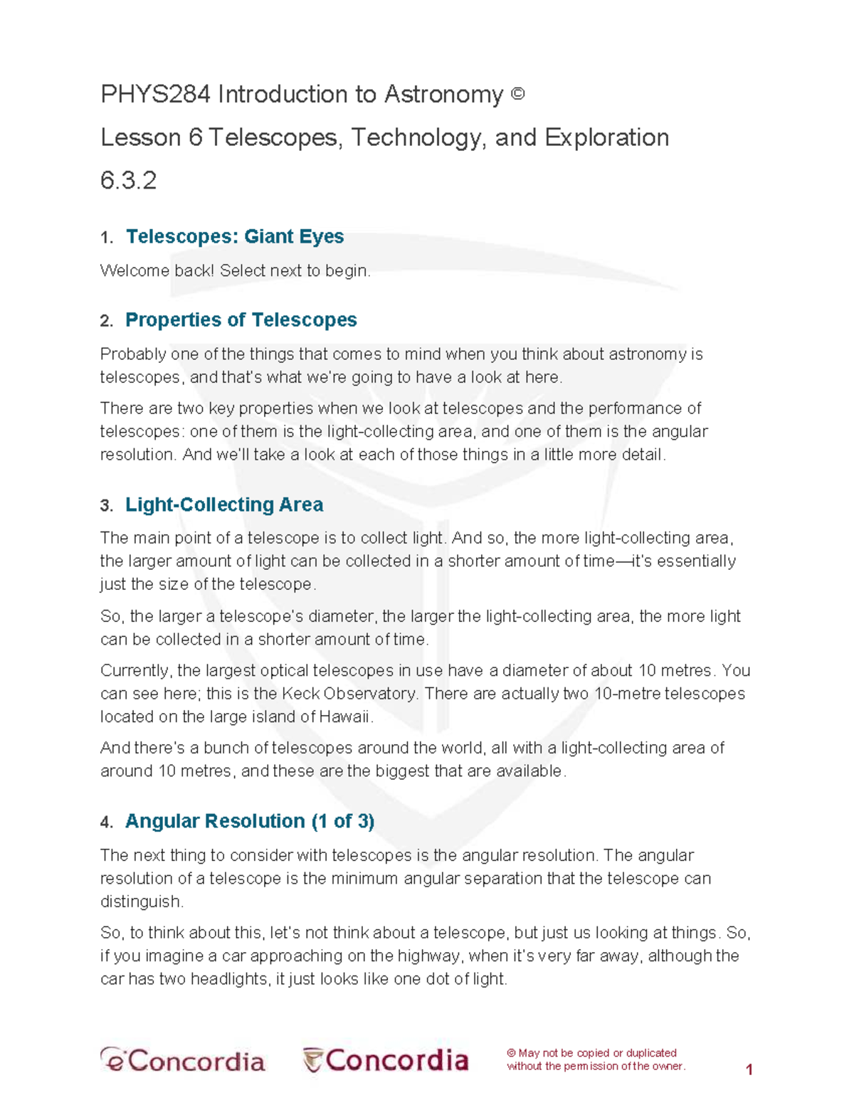 PHYS284 Lesson 6: Telescopes, Technology, and Exploration Insights ...