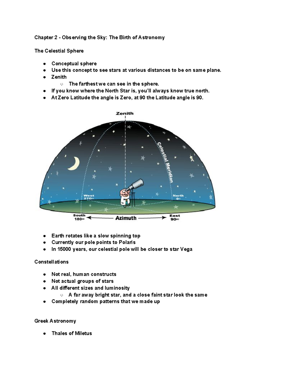 Lecture 2 Notes - Chapter 2 - Observing the Sky: The Birth of Astronomy ...