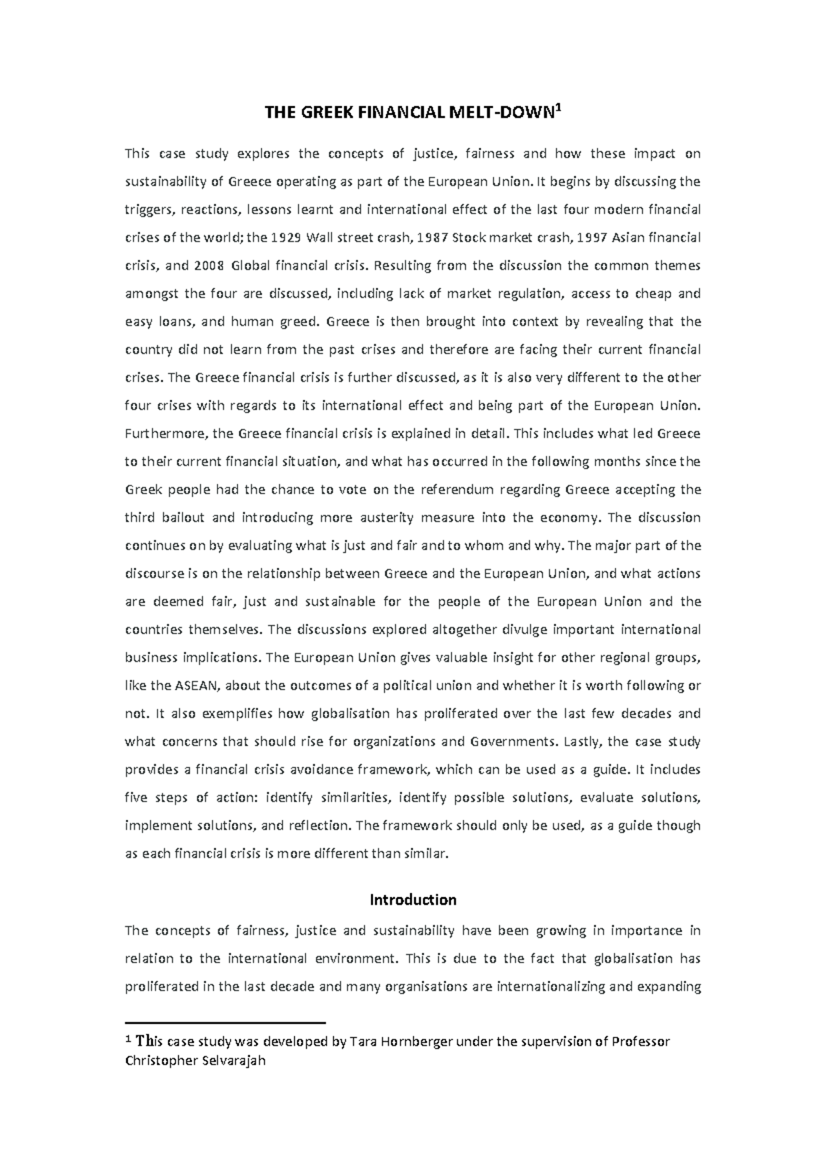 Case Study: Greece's Financial Crisis and Lessons from History - Studocu