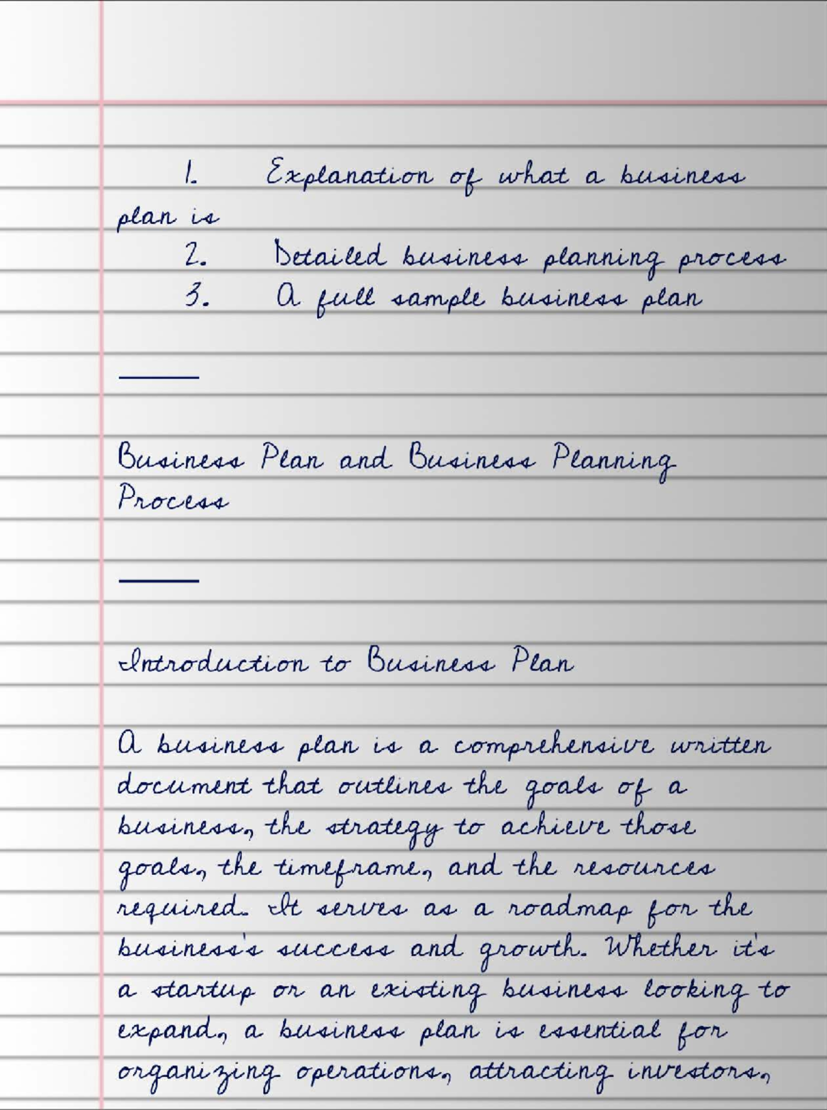 BUS 101: Comprehensive Guide to Business Plans and Planning Process - Studocu