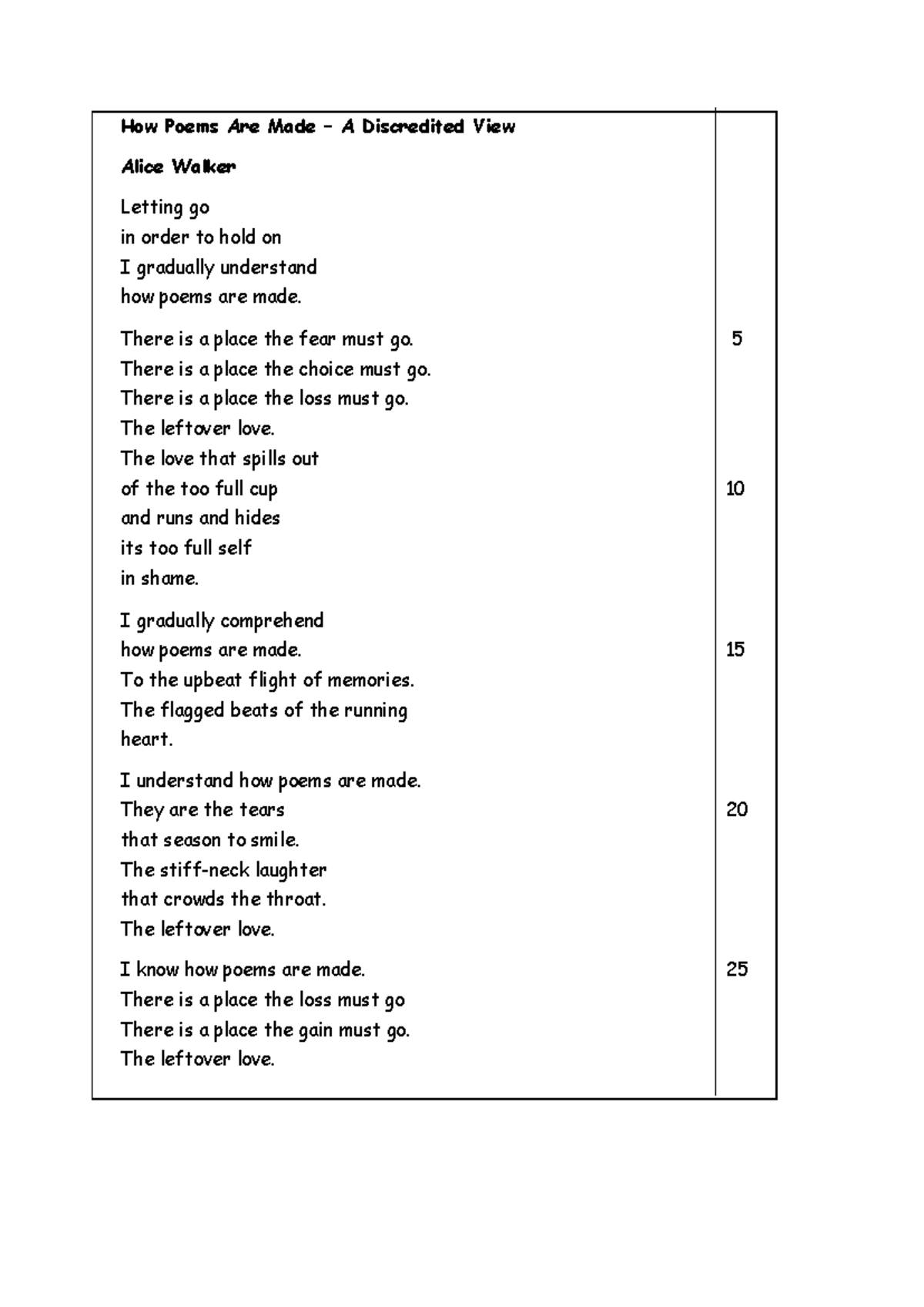 How Poems Are Made - Analysis & Activities on Alice Walker's Work - Studocu