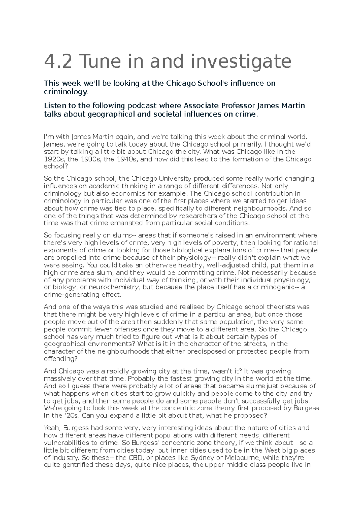 Week 4 class notes - 4 Tune in and investigate This week we'll be ...