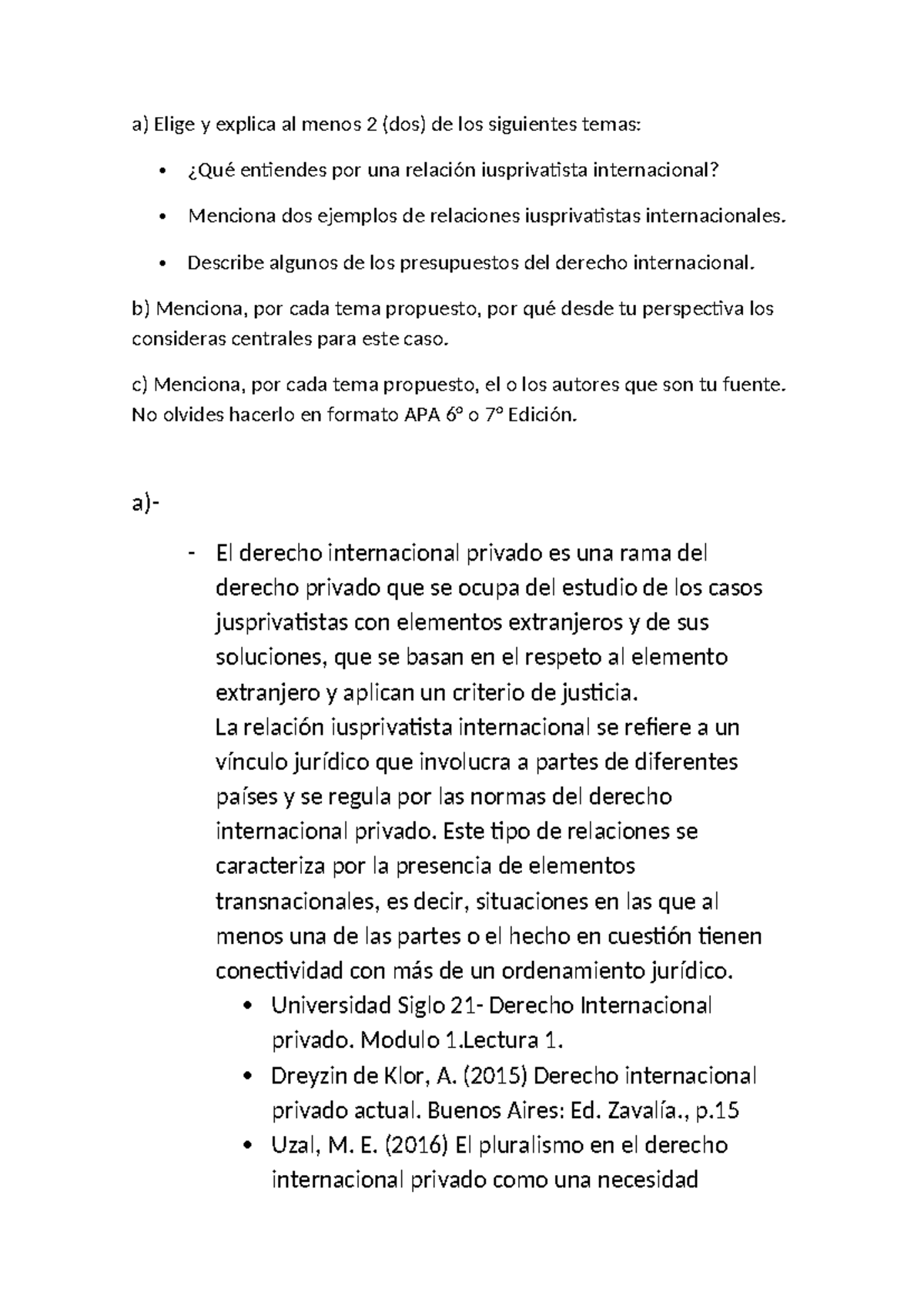 Foro 1 DIP: Relaciones Iusprivatistas Internacionales y sus Presupuestos - Studocu