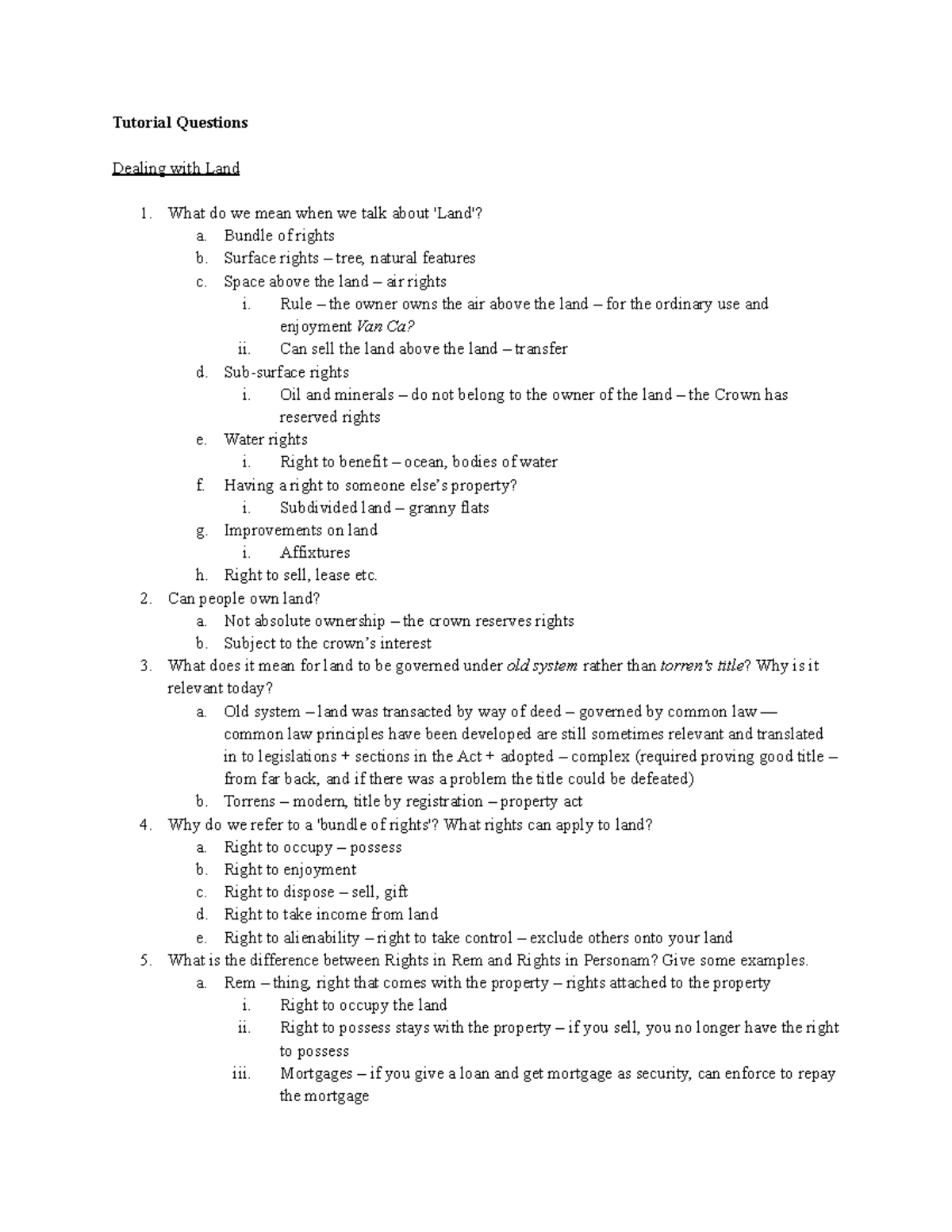 Real Property Notes: Bundle of Rights and Ownership Concepts - Studocu