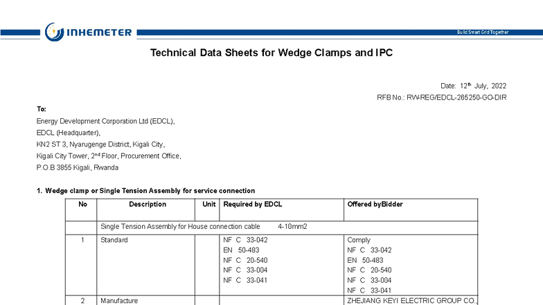 Technical Data Sheets for Wedge Clamps & IPC - RFB 19.3.1 - Studocu
