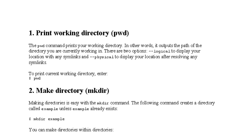 Linux Commands Overview: pwd, mkdir, ls, cd, rm, cp, mv, touch, man ...