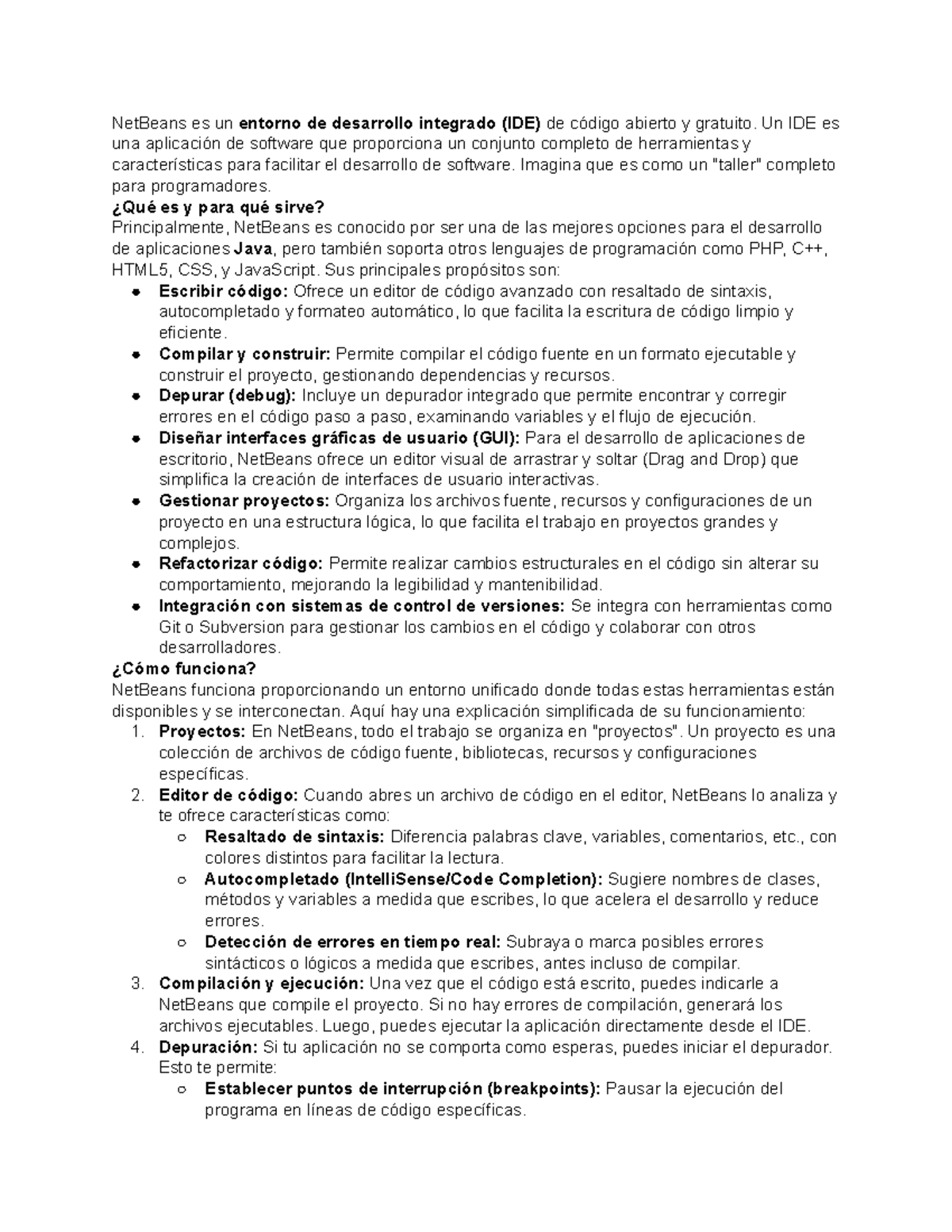 Qué es NetBeans y Cómo Funciona: Guía Completa del IDE - Studocu