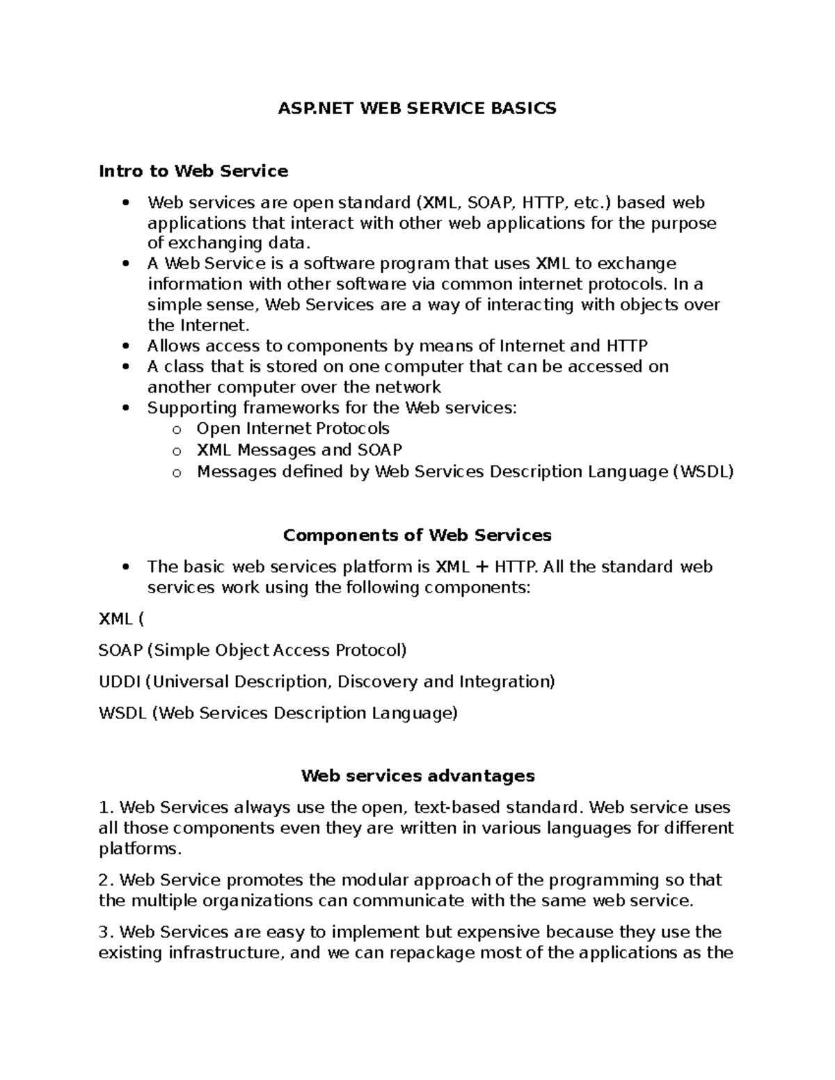 ASP.NET Web Service Basics Overview and Essential Components - Studocu